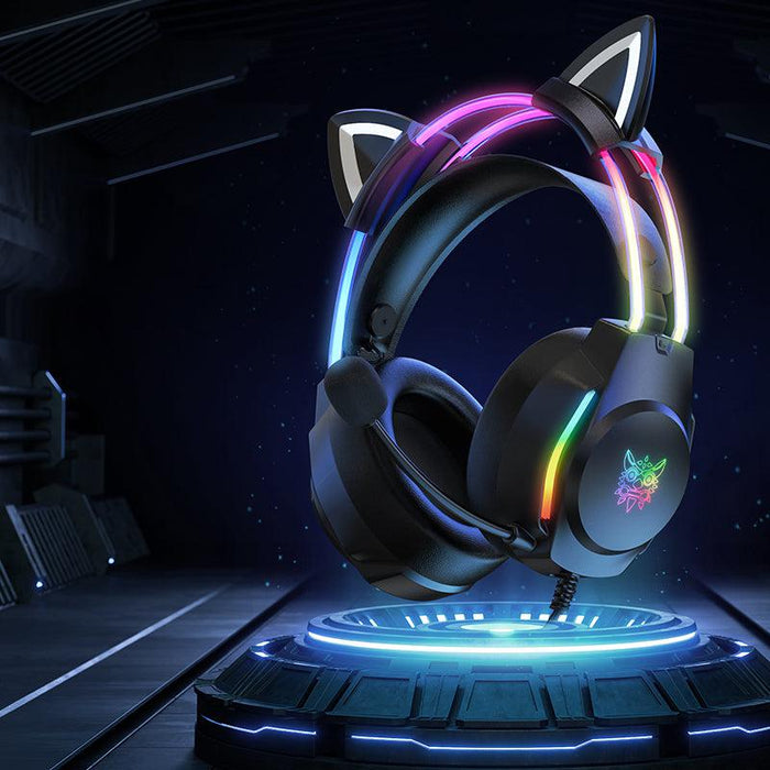 ONIKUMA X26 Head-mounted Headset RGB Light With Cat's Ears Glow, Gamin